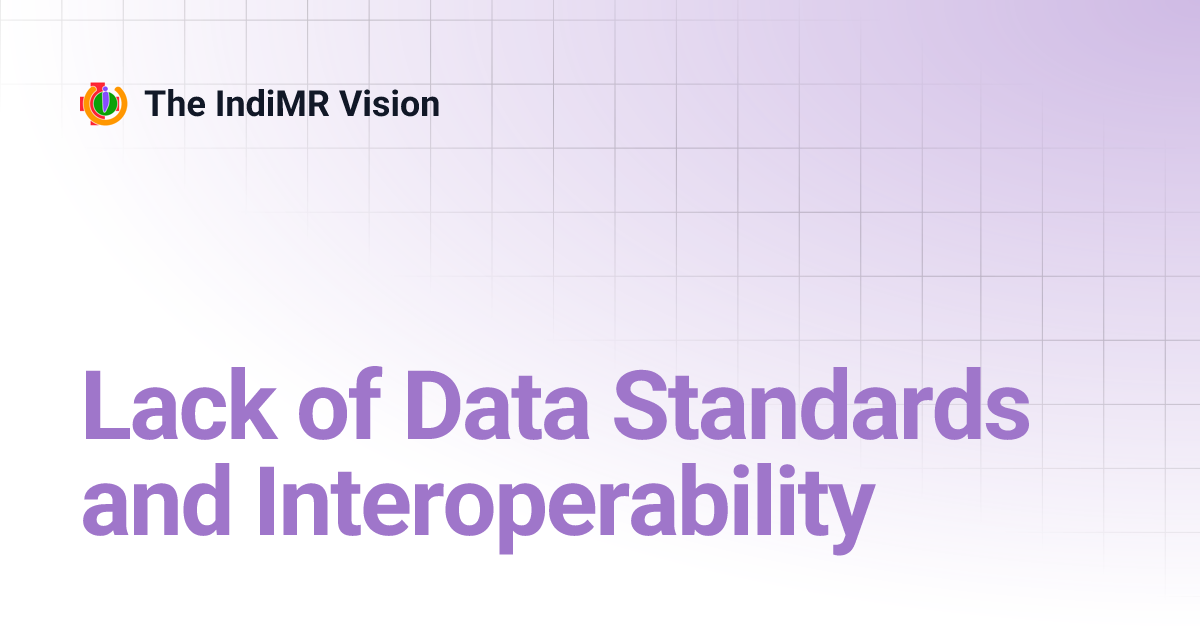 Lack of Data Standards and Interoperability | The IndiMR Vision